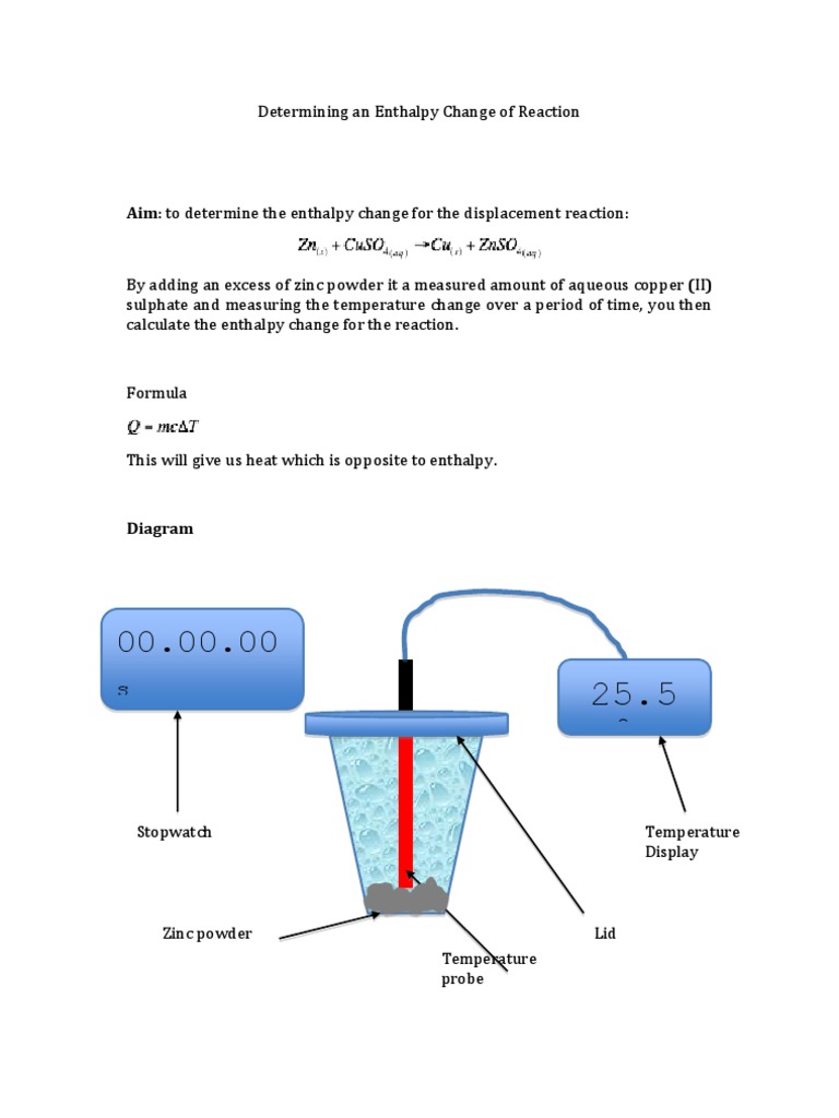 Determining an Enthalpy Change of Reaction