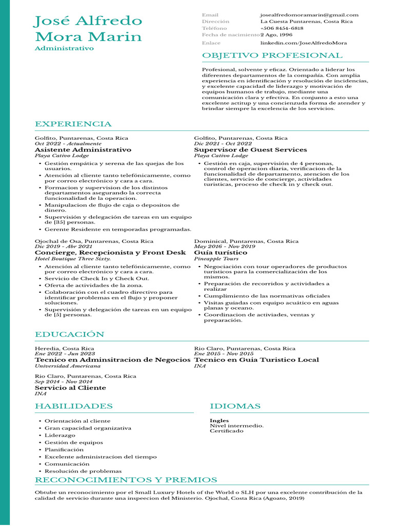 Jose Alfredo Mora CV | PDF