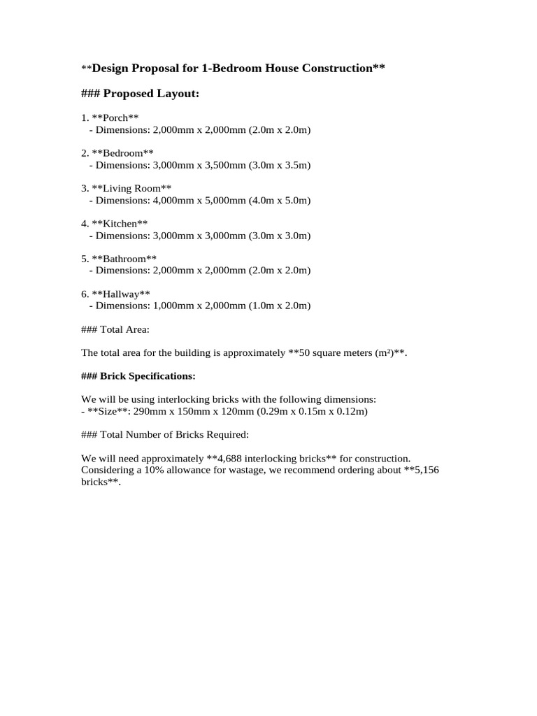 1Bedroom Specification | PDF