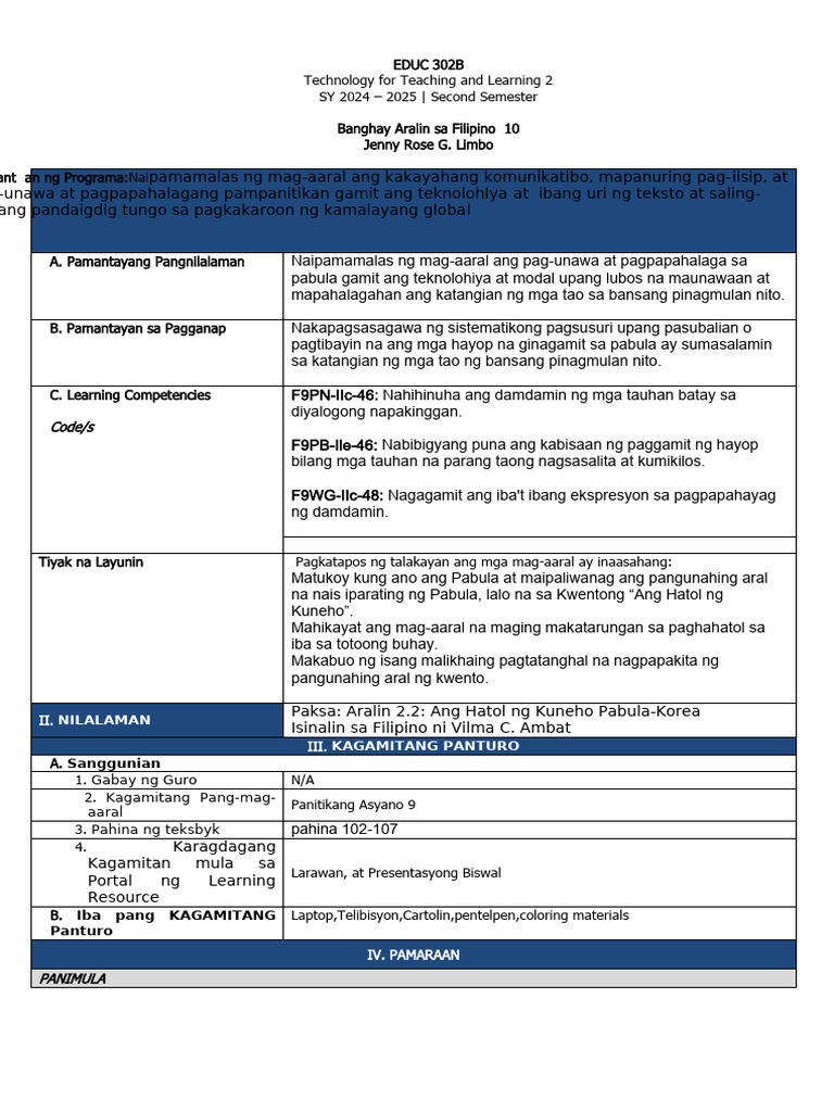 DLL Template For TTL 13 | PDF