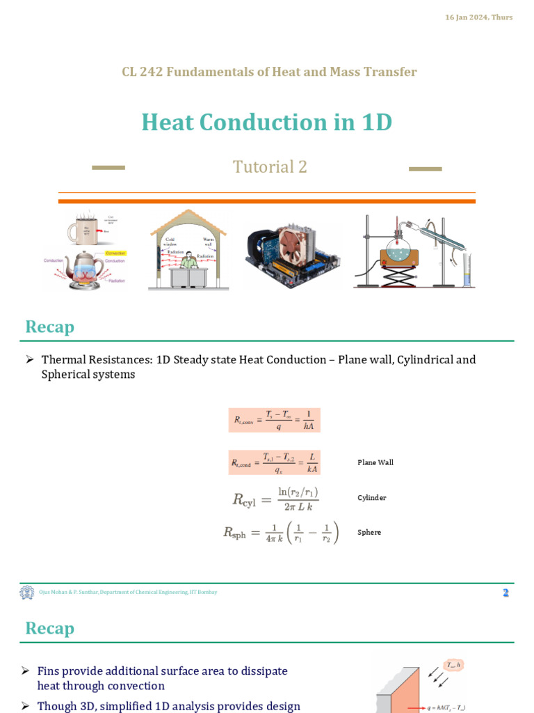 CL242 Slides 6 T2 Conduction 1D | PDF