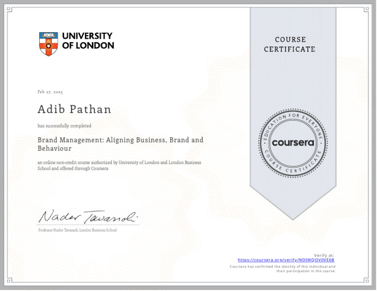 London University Certificate | PDF