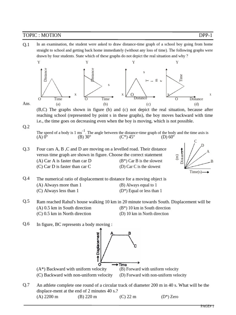 Motion Concepts and Graph Analysis | PDF | Acceleration | Applied And Interdisciplinary Physics