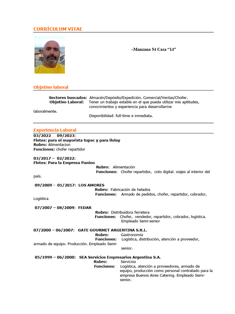 CURRICULUM Diego Ultimo | PDF | Logística | Business