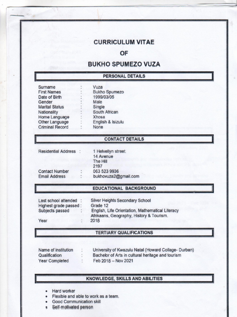 Bukho Spumezo Vuza 2 | PDF