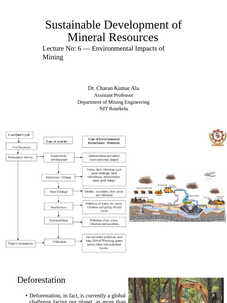 Lecture 6 - Introduction To Environmental Impacts of Mining | PDF | Air ...