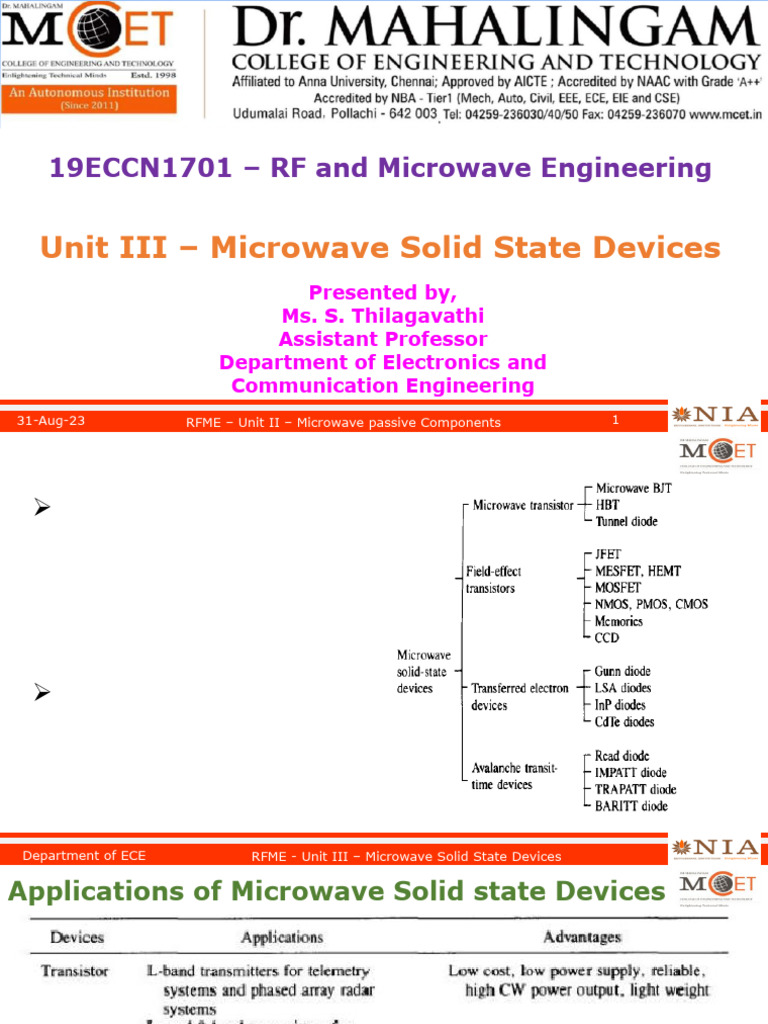 Reverse Avalanche Oscillator in Microwaves | PDF | Field Effect ...