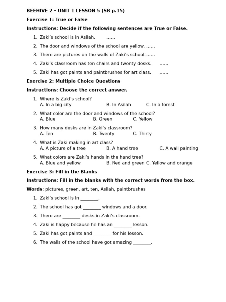 U1 L5 Reading Tasks | PDF