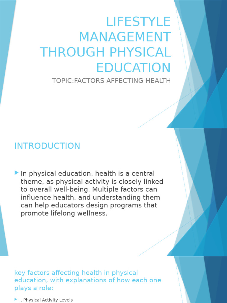 Lifestyle Management Through Physical Education | PDF | Obesity | Diet ...