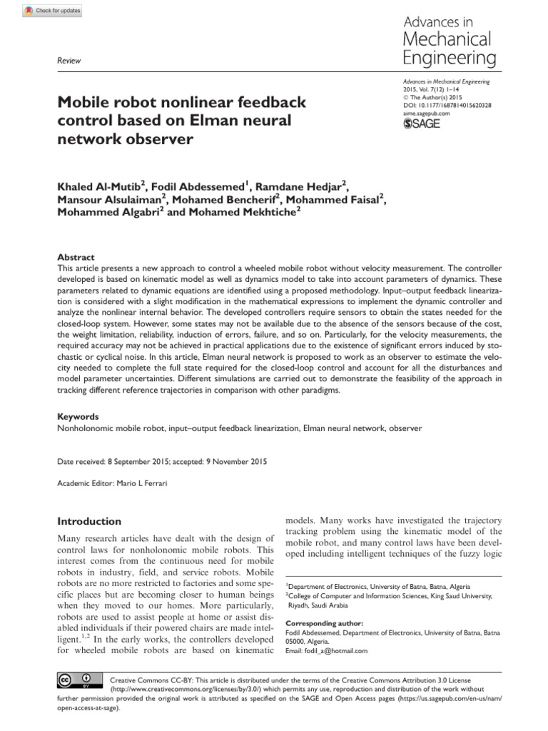 Mobile Robot Nonlinear Feedback Control | PDF | Control Theory | Nonlinear System