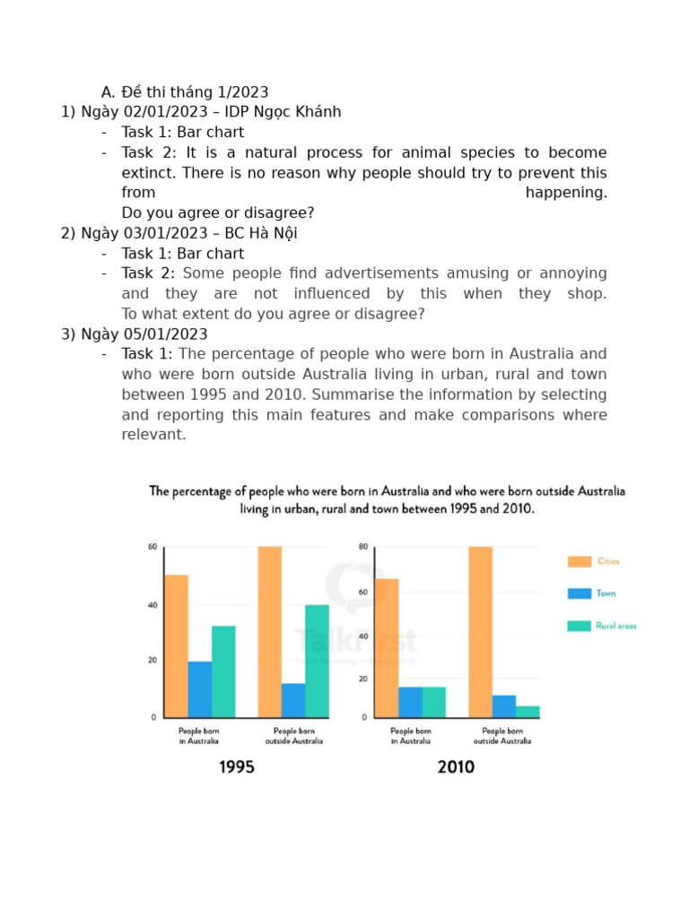 January 2023 Exam Tasks Overview | PDF