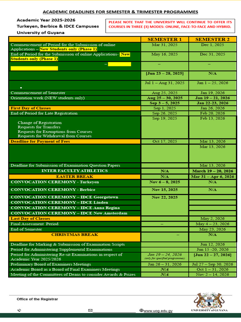 Academic Deadlines 2025 2026 | PDF | Academic Term | Educational Stages