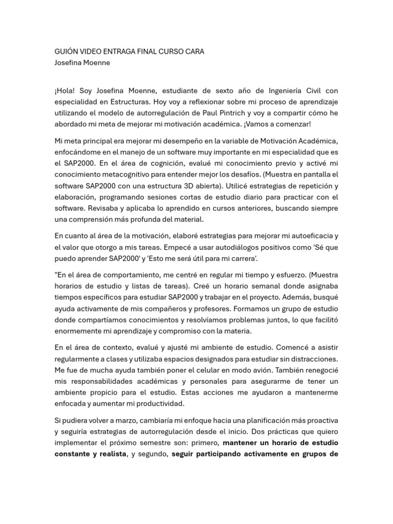 Autorregulación en el Aprendizaje de SAP2000 | PDF | Autorregulación ...