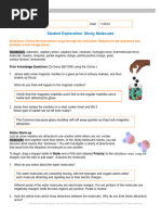 Sticky Molecules GIZMO Student Lab Worksheet | PDF | Chemical Polarity ...