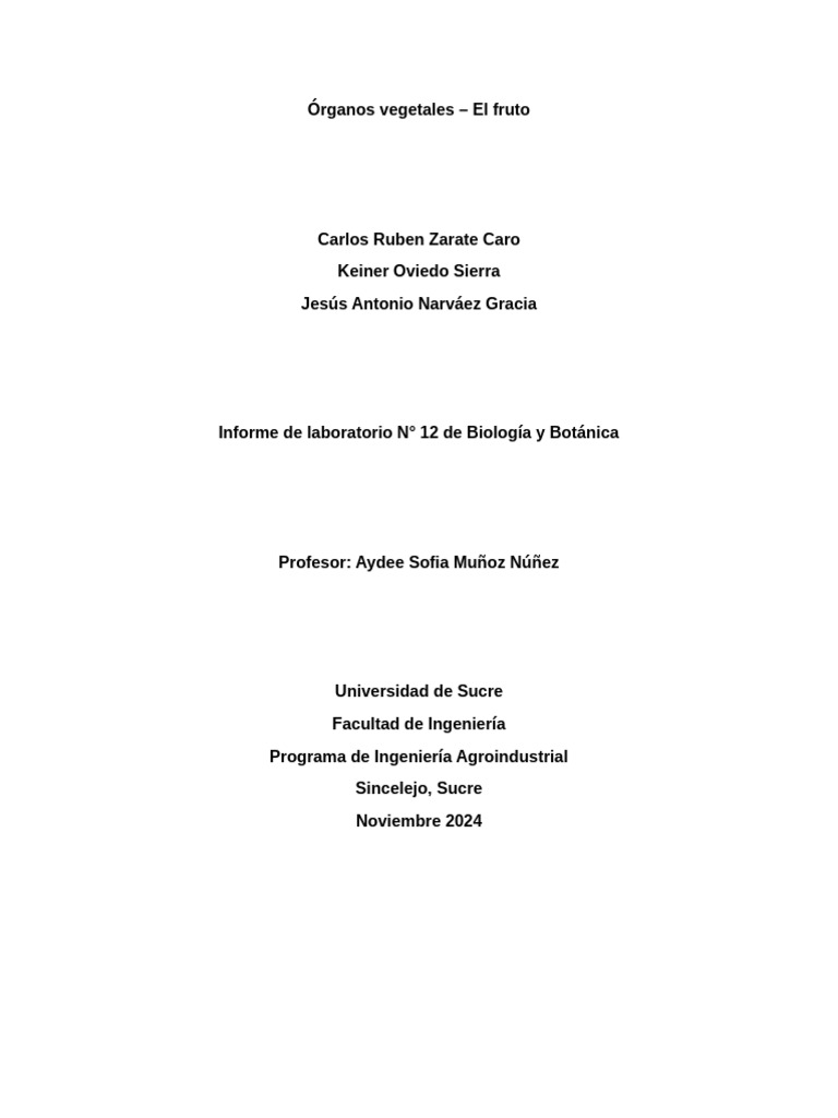 Clasificación y partes del fruto en botánica | PDF | Cosecha | Semilla