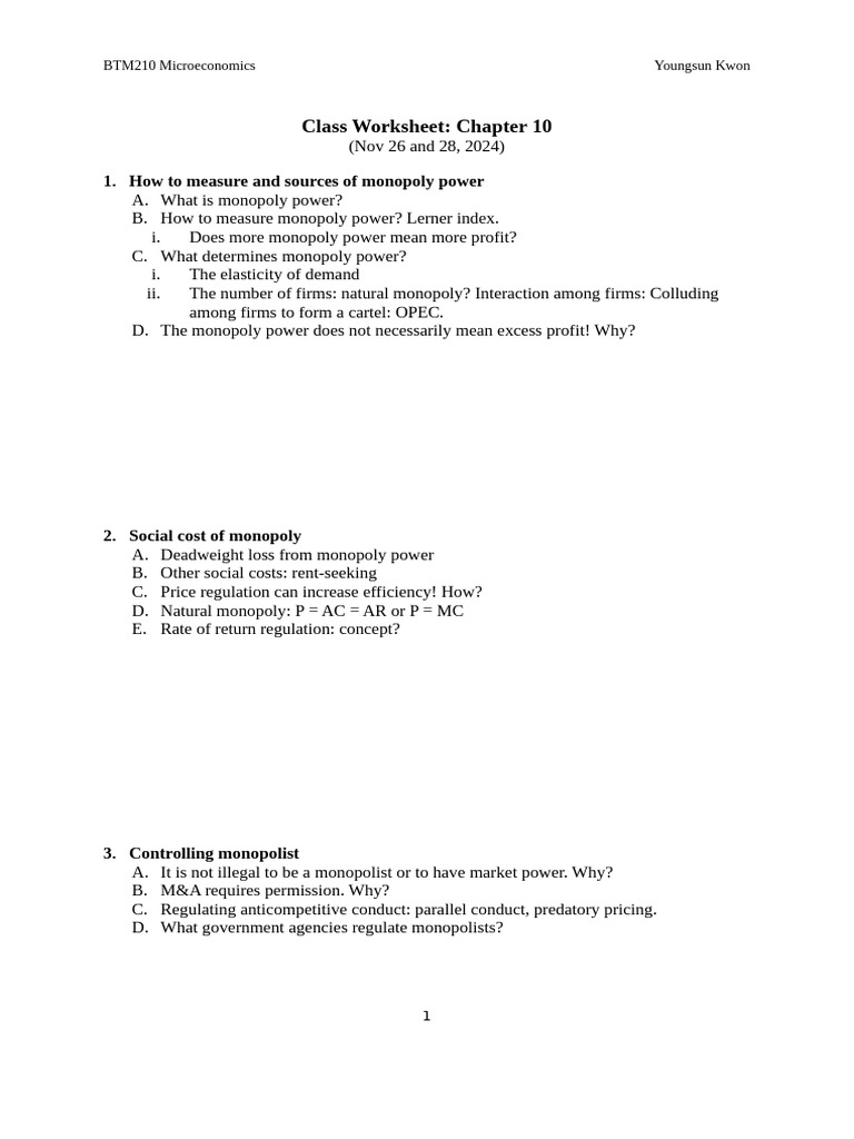 Class Worksheet 11-Ch10 | PDF