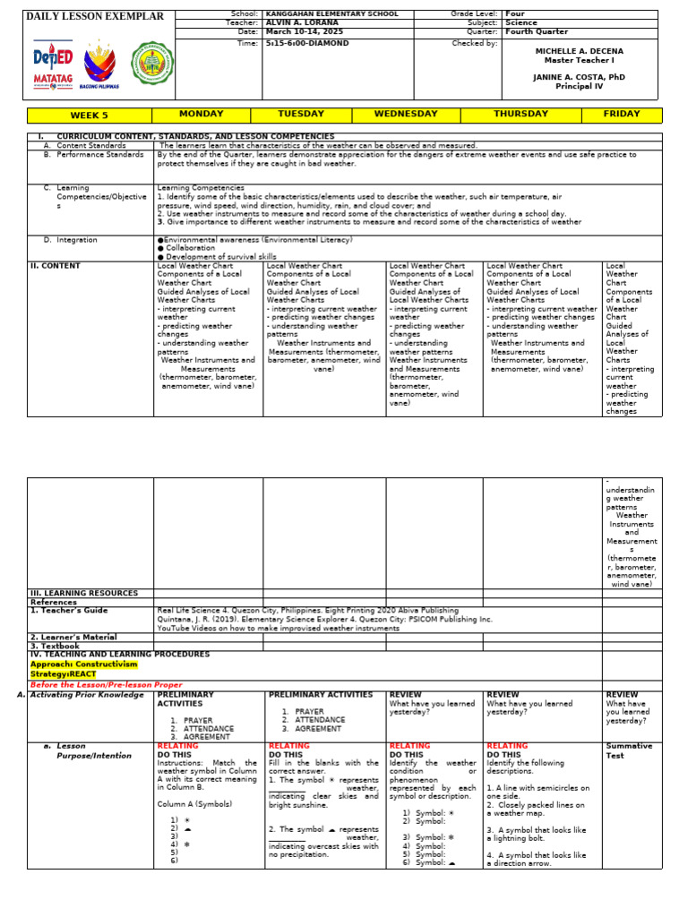 Q4-W5-DLP_Science | PDF | Sky | Weather Forecasting