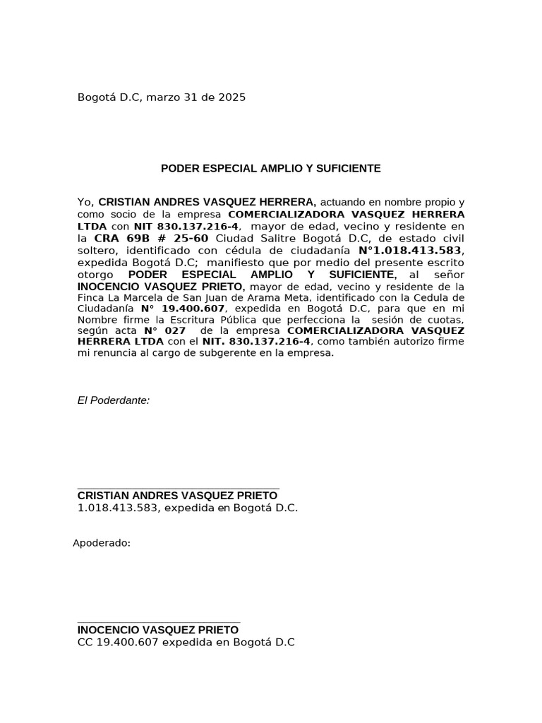 Poder Amplio y Suficiente | PDF