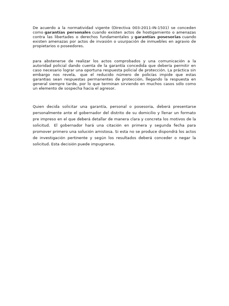 Garantías Personales y Posesorias en Perú | PDF