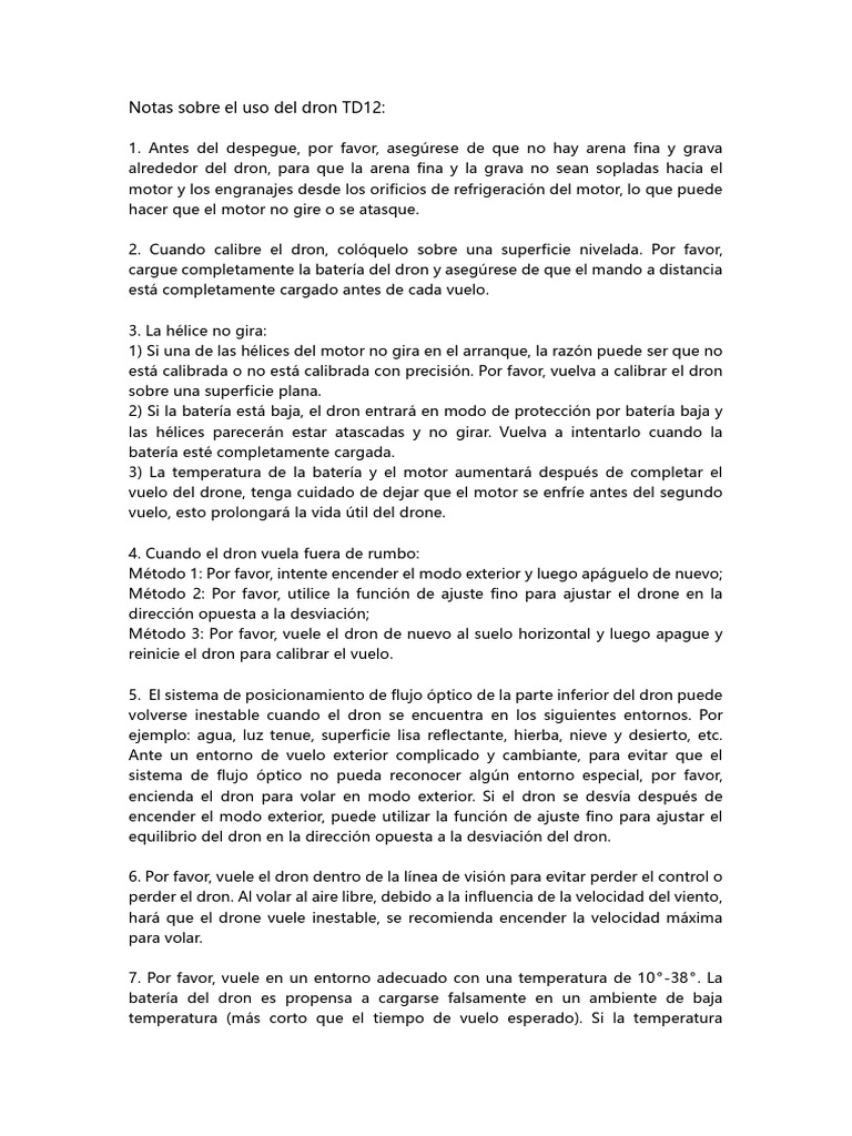 TD12 Drones Precauciones-ES | PDF | Vehículo aéreo no tripulado