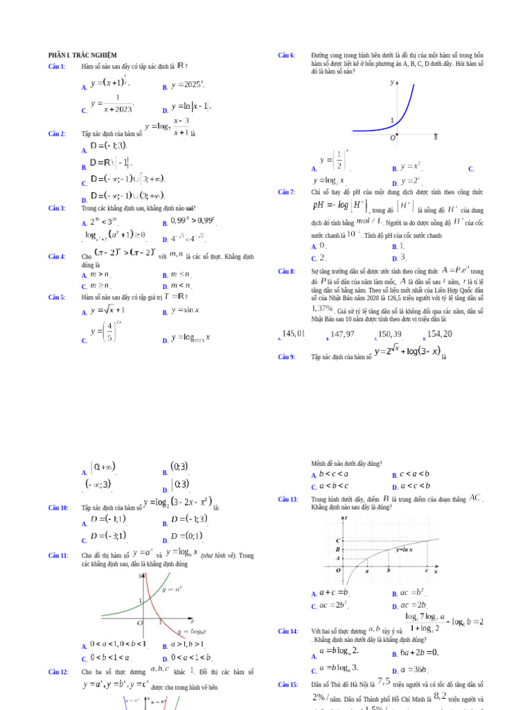 ĐỀ HS MŨ- HS LOGARIT | PDF