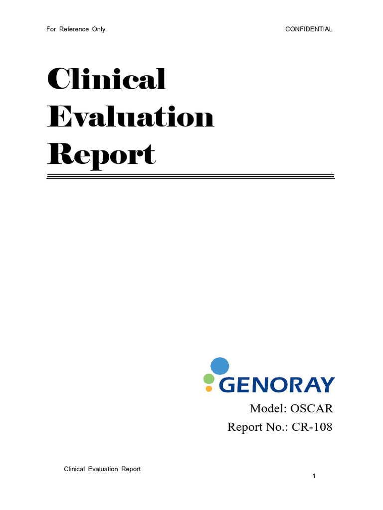 Clinical Evaluation Report - OSCAR-1 | PDF | X Ray | Radiography
