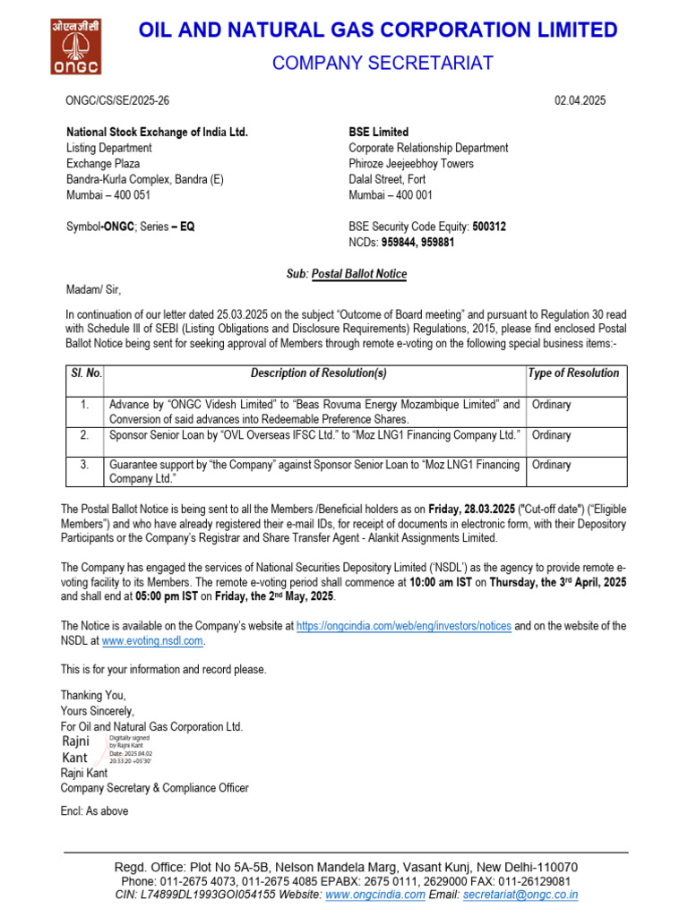 ONGC_02042025203913_postalballot02042025 | PDF | Login | Electronic Voting