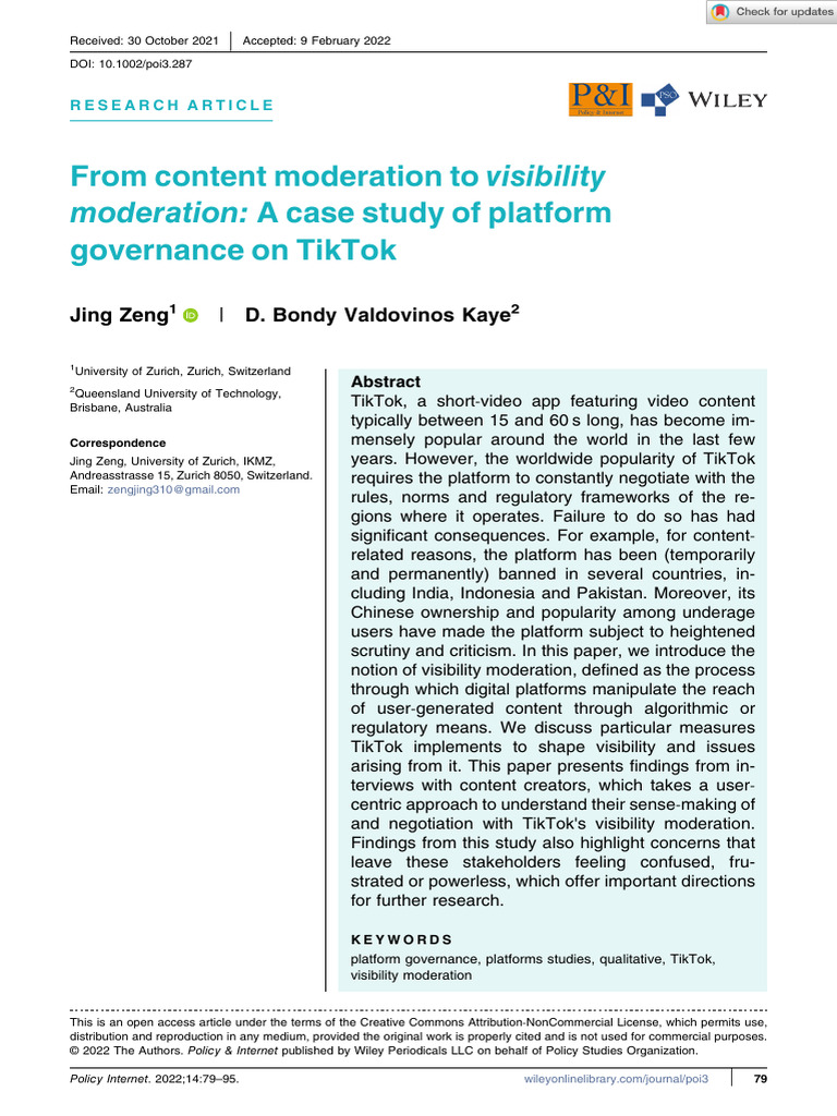 Zeng et al - From content moderation to visibility moderation A case study of platform ...