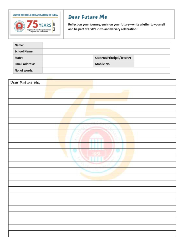 Dear Future Me Template | PDF