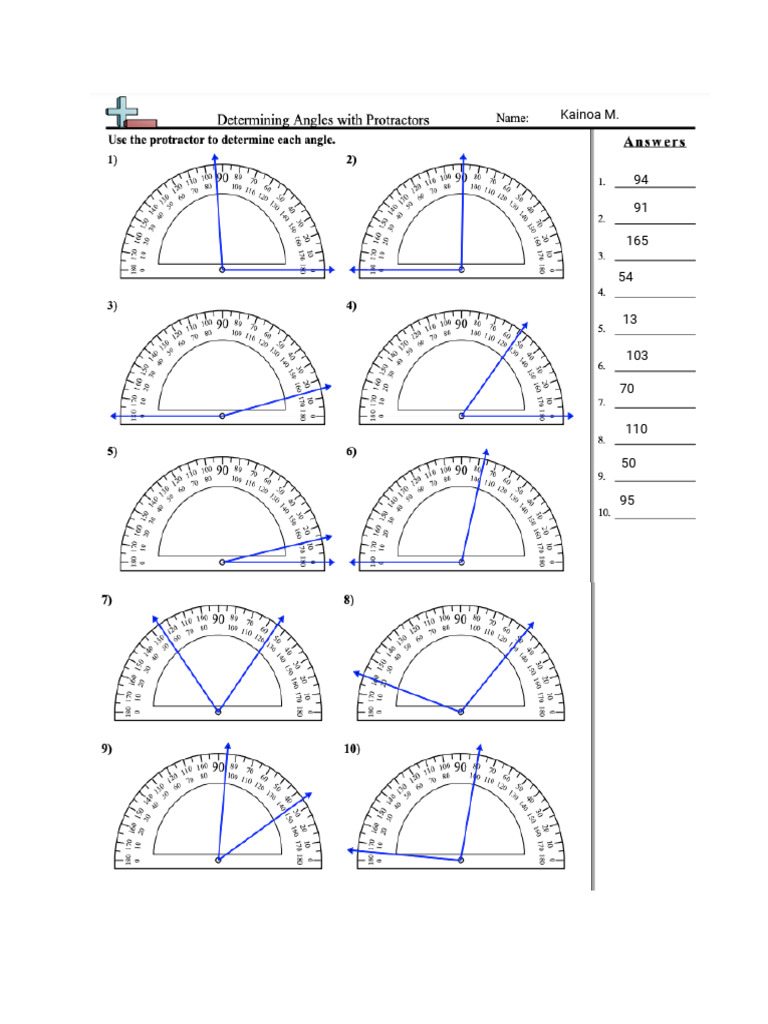 Kainoa Miyazaki - Measuring Angles | PDF | Angle | Geometric Measurement