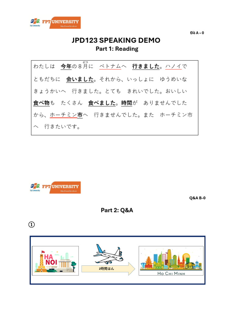 JPD123 Speaking Demo Dành Cho SV | PDF