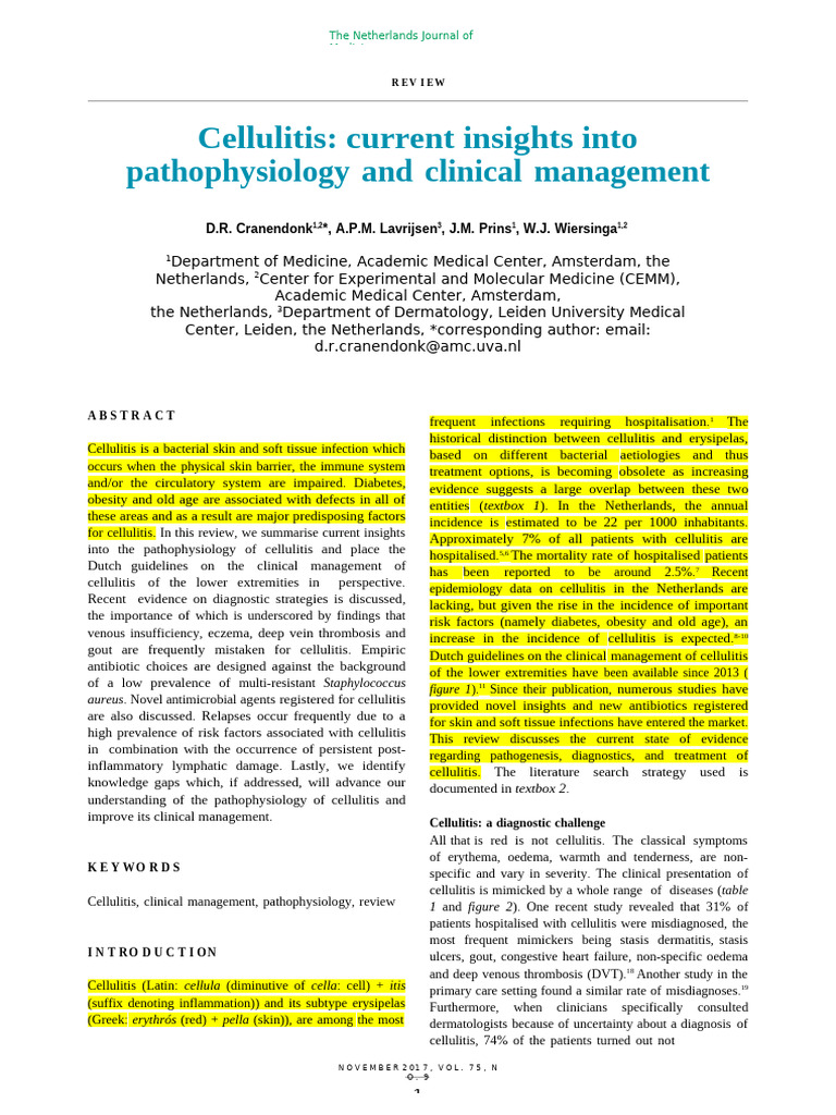 Insights on Cellulitis Management | PDF | Staphylococcus Aureus ...