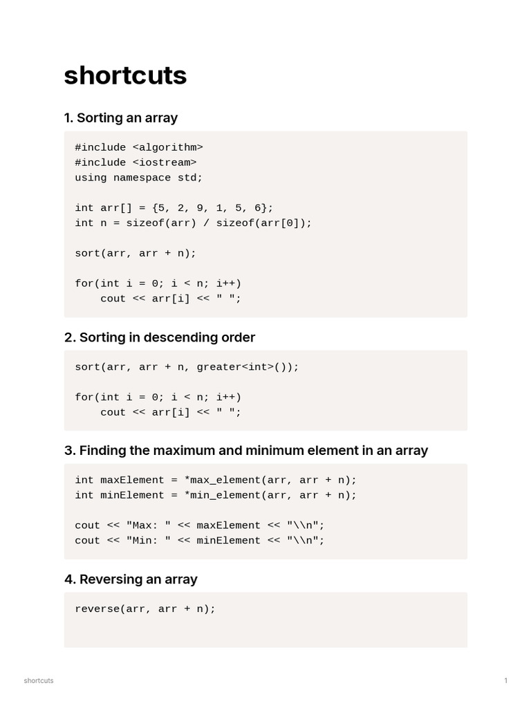 Shortcuts | PDF
