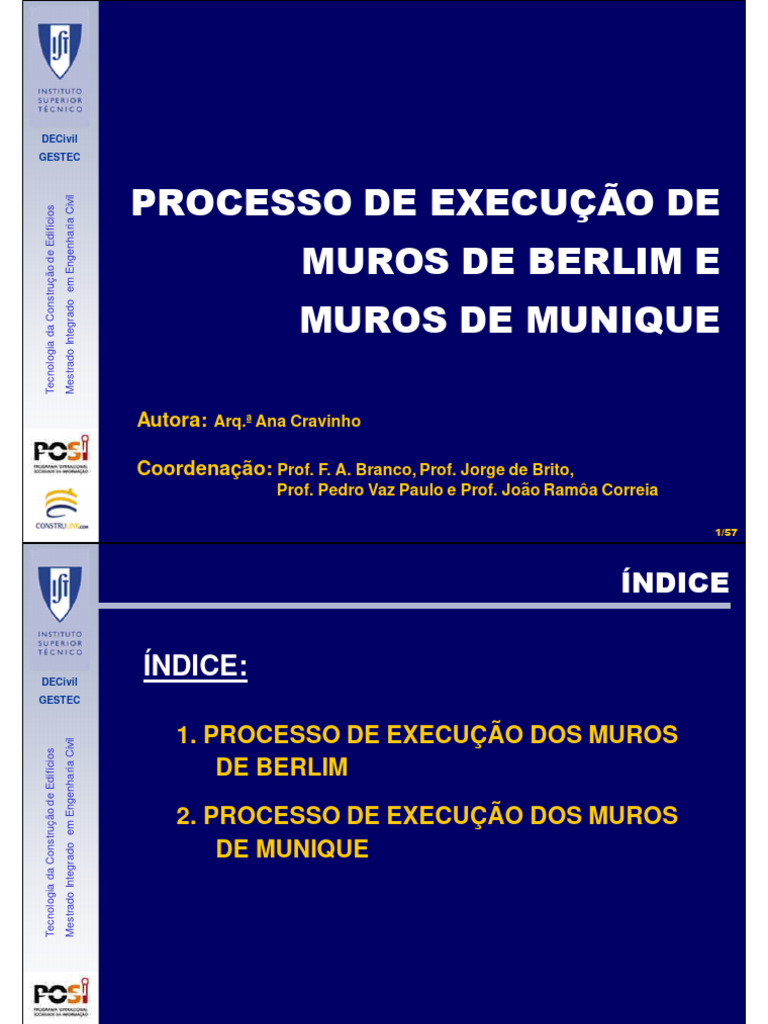 Execução de Muros de Berlim e Munique | PDF | Engenharia Civil | Engenharia
