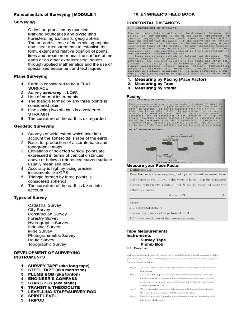 Surveying Fundamentals and Techniques | PDF | Surveying | Accuracy And Precision