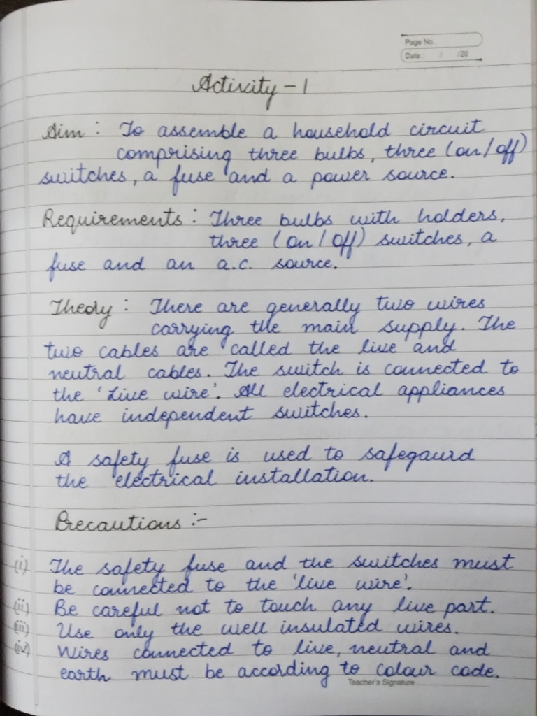 Physics Activity Class 12 Handwritten | PDF