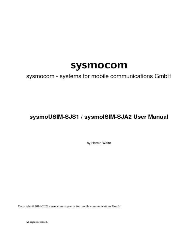 Sysmousim Manual | PDF | Gsm | Ip Multimedia Subsystem
