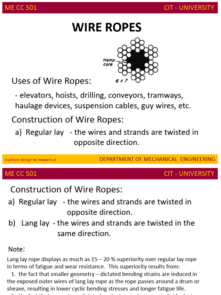 Wire Rope Design and Applications Guide | PDF | Wire | Physical Sciences