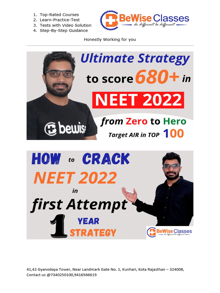 36 Weeks NEET 2022 Strategy | PDF | Chemistry | Physics