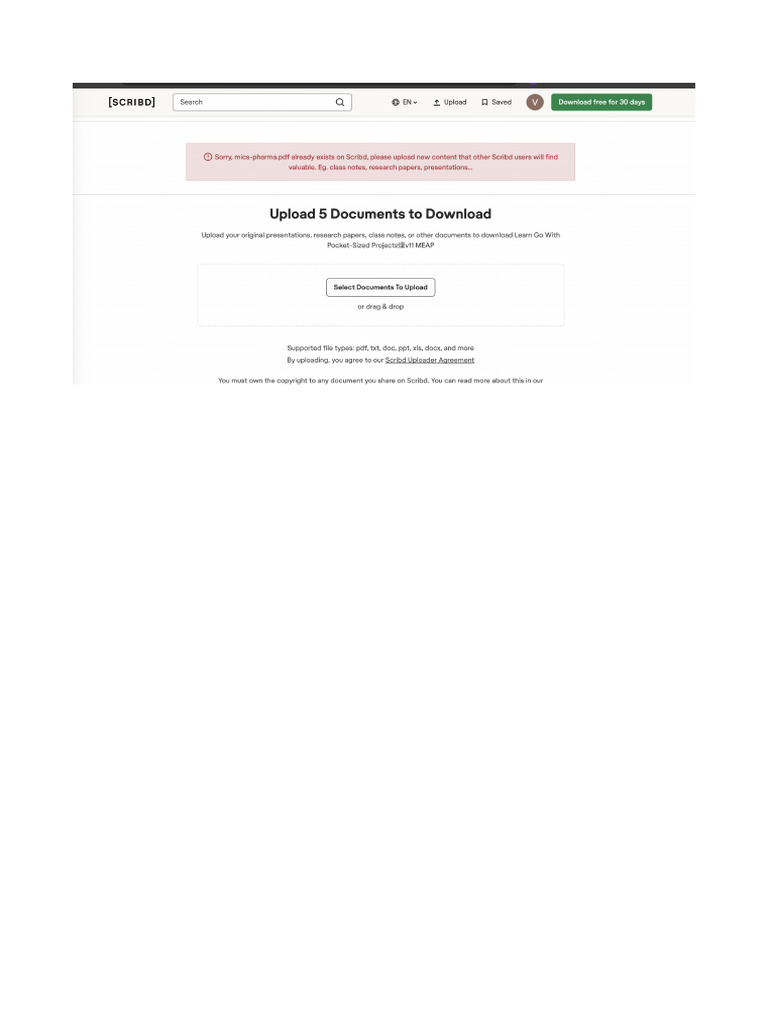 New Scribd Error | PDF