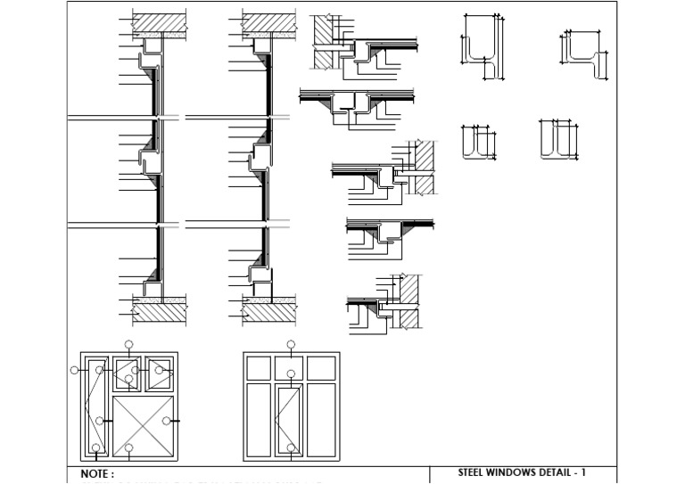 Steel Window Detail - 1-1 | PDF | Wall | Brick