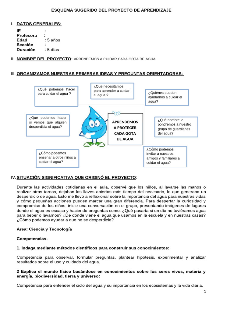 Aprendemos A Cuidar El Agua | PDF | Aprendizaje | Comunicación no verbal
