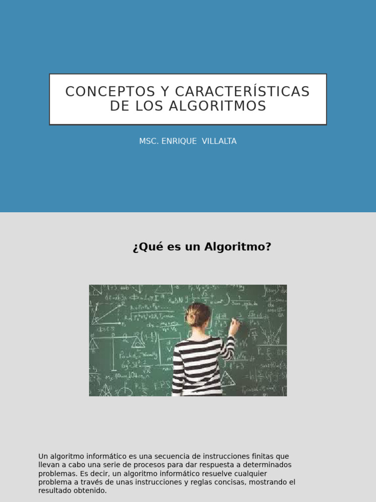 Conceptos y características de los algoritmos | PDF