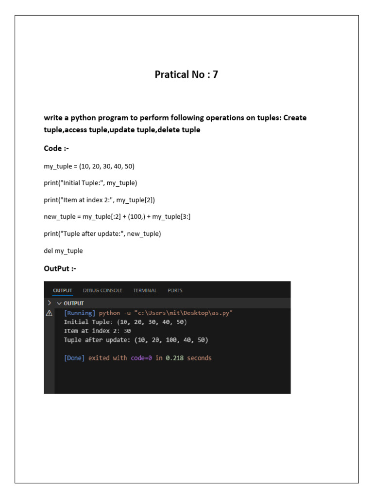 Python Tuple Operations Guide | PDF