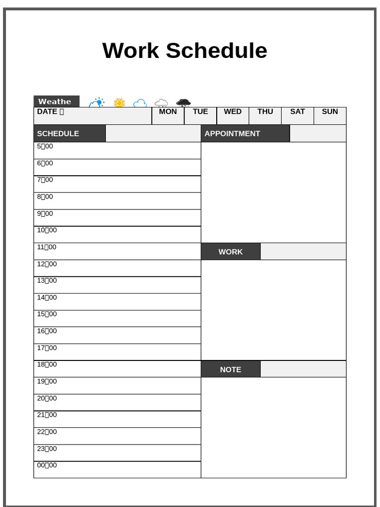 Work Schedule | PDF
