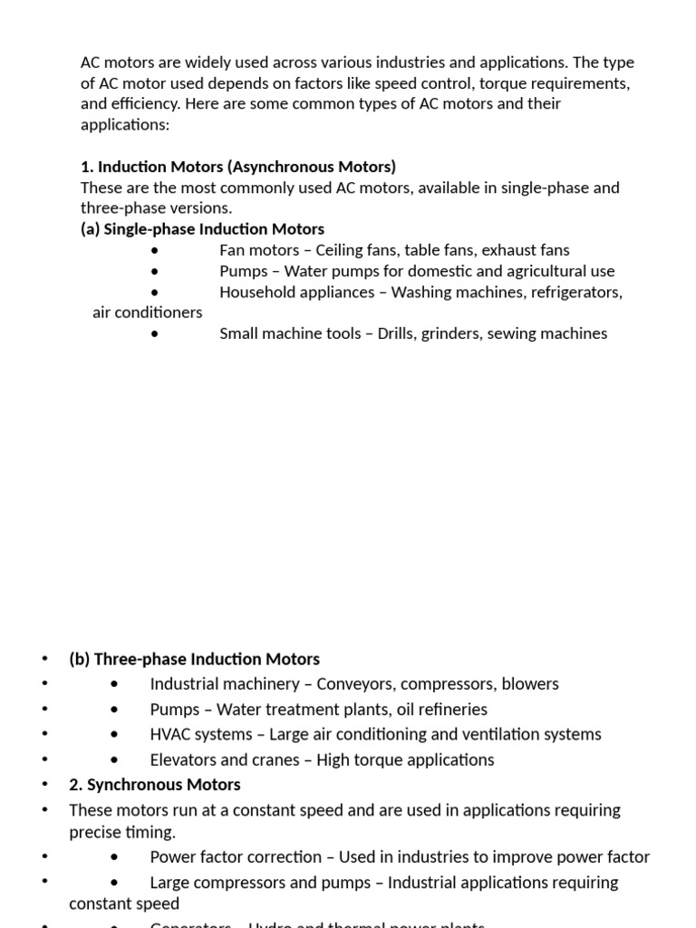 Ac Motor Application Part1 | PDF