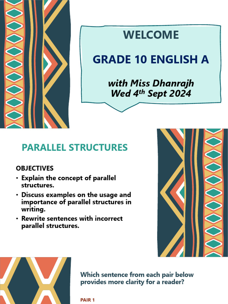 Lesson 5 - Parallel Structures | PDF | Grammar | Linguistics