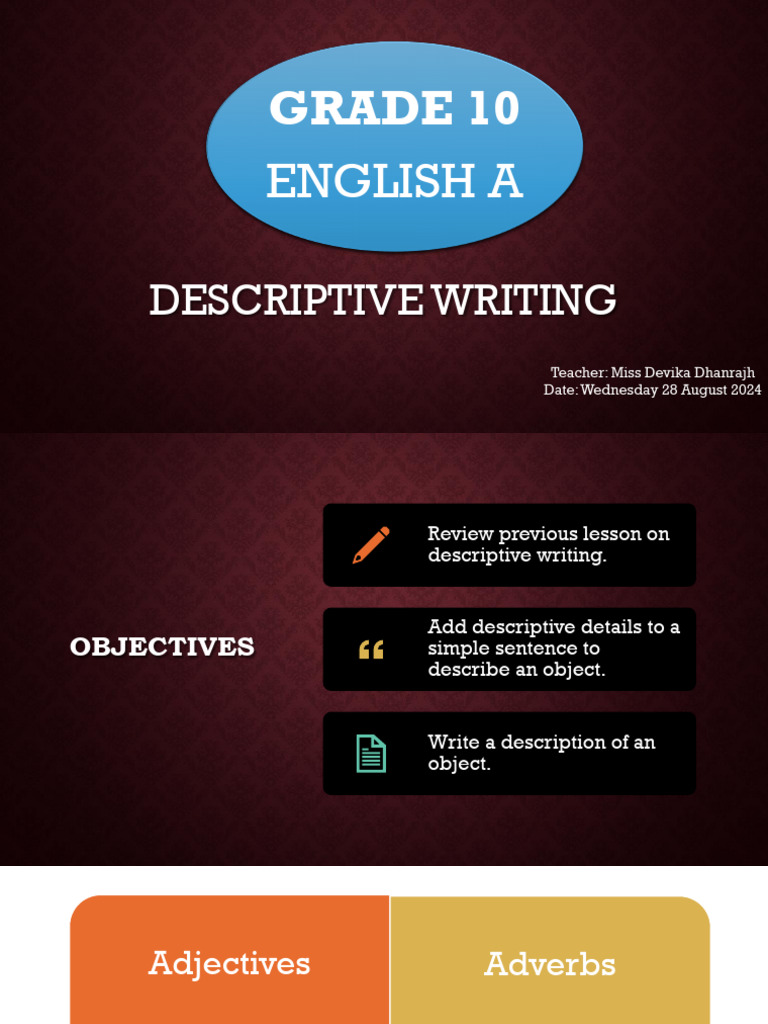 Lesson 4 - Describing Objects | PDF