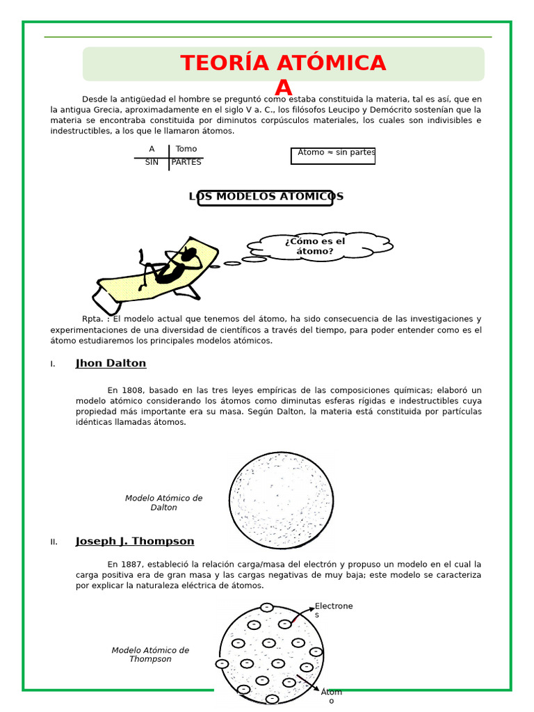 Teoria Atomica | PDF | Átomos | Núcleo atómico
