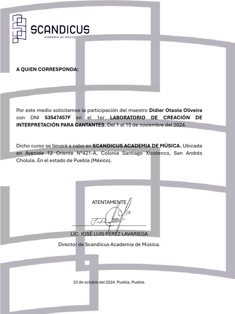 Carta Curso Scandicus | PDF